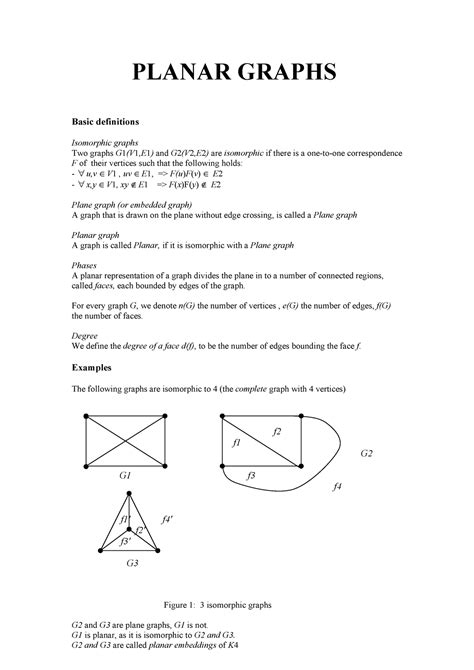 Ch5 V2 Planar Graphs PLANAR GRAPHS Basic Definitions Isomorphic