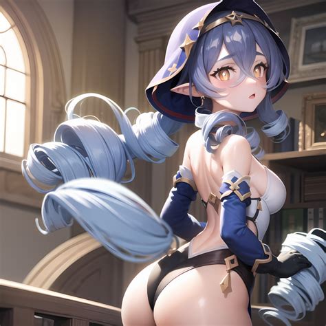 Rule 34 Ai Generated Ass Bare Shoulders Blue Hair Blue Hood Blush