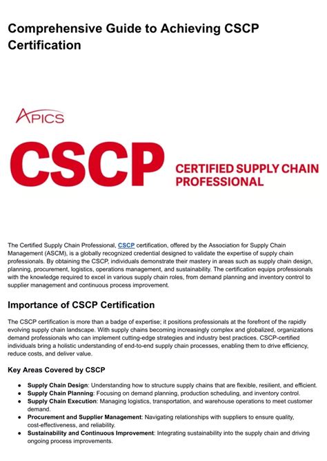 Ppt Comprehensive Guide To Achieving Cscp Certification Powerpoint Presentation Id 13655589