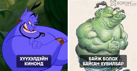 Эцсийн хувилбар нь анхны хар зураг дээрхээсээ эрс ялгаатай хийгдсэн Диснейн хүүхэлдэйн киноны 10 дүр