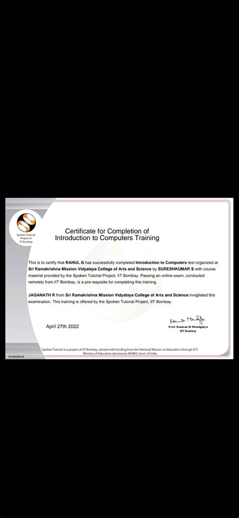 Rahul G On Linkedin Certificate For Completion Of Introduction To