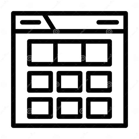 Grid System Ux Ui Design Line Icon Vector Illustration Stock