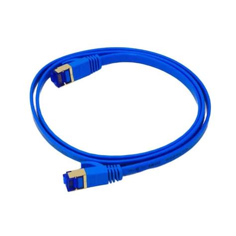 Qualgear 3 Ft Cat 7 Flat High Speed Ethernet Cable Blue Qg Cat7f 3ft