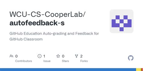 Github Wcu Cs Cooperlab Autofeedback S Github Education Auto Grading And Feedback For Github