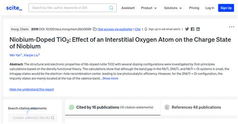 Niobium Doped Tio 2 Effect Of An Interstitial Oxygen Atom On The
