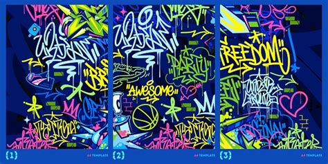 추상 그래피티 스타일 A4 포스터 벡터 일러스트레이션 아트 템플릿 배경 거리 아티스트에 대한 스톡 벡터 아트 및 기타 이미지
