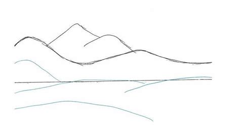 Как нарисовать горы карандашом поэтапно