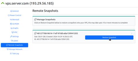 Crowncloud Wiki How To Use Manage Snapshots In Crownpanel