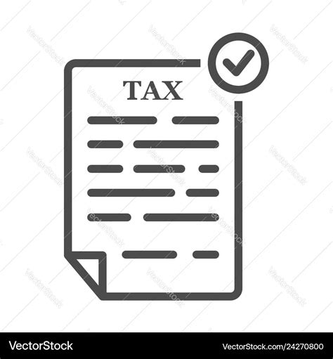Tax Payment Outline Icon Linear Style Sign Vector Image