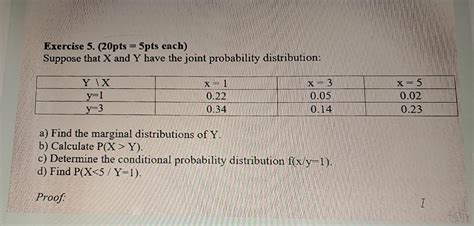 Solved Exercise 5 20pts 5 Pts Each Suppose That X And Y Chegg Com