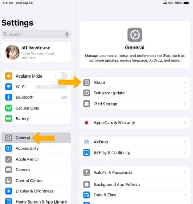 Apple IPad 8th Gen 2020 Find IMEI Serial Number EID AT T