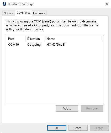Bluetooth Serial Connection With Windows 10 Collide ABQ