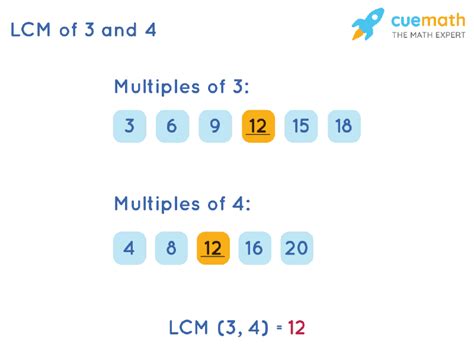 lcm of 3 and 4 how to find lcm of 3 4
