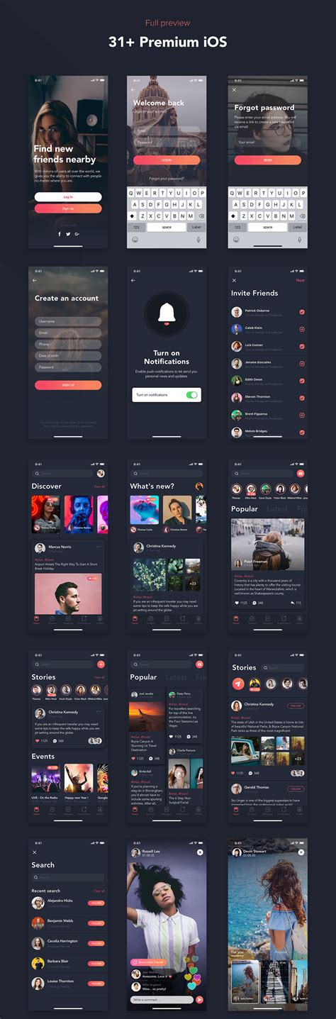 Social App UI Kit Behance Social App UI Kit Behance