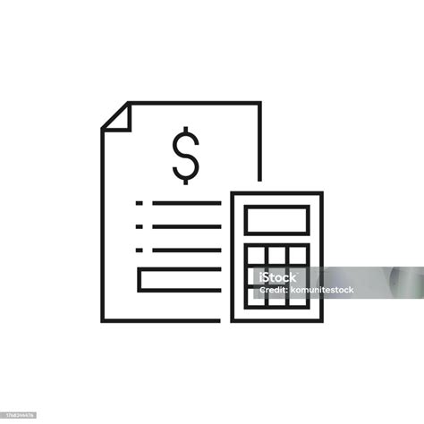 회계 라인 아이콘 벡터 일러스트 레이 션입니다 로고 모바일 앱 웹사이트 Ui Ux 기호 기호에 대한 아이콘 디자인 아이콘에 대한