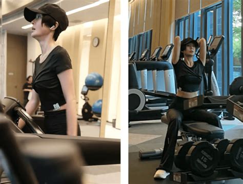 45岁秦岚素颜健身被偶遇！蚂蚁腰、蜜桃臀太撩人，果然自律的女人最美状态运动裤黑色