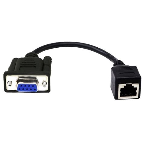 Удлинители Db9 от Rs232 до Rj45 9 контактный порт гнездовой и мужской Cat5 Ethernet