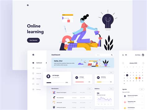 E learning Dashboard concept design by Ania Cywińska for Merixstudio