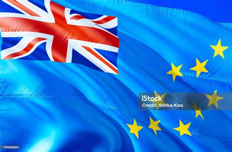 투발루 국기입니다 3d는 깃발 디자인을 흔들며 투발루의 국가 상징 3d 렌더링 투발루 배경 벽지의 국가 상징입니다 3d 리본 벽지 패턴 배경 N 0명에 대한 스톡 사진 및