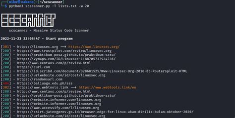 Scscanner Massive Status Code Scanner