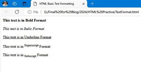 html text formatting tags