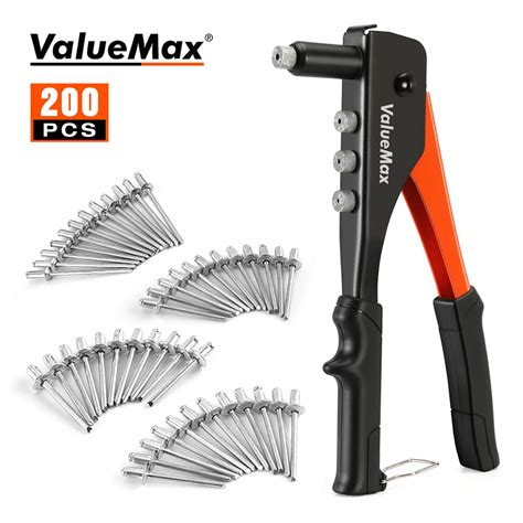 Valuemax 핸드 리벳 세트 전문 수동 리벳 건 도구 집 수리 및 Diy 200 리벳 포함 24mm 32mm 40mm 48mm Aliexpress