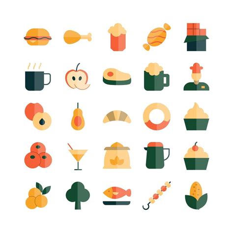 Food Icon Set Vector Flat For Website Mobile App Presentation Social Media Suitable For User