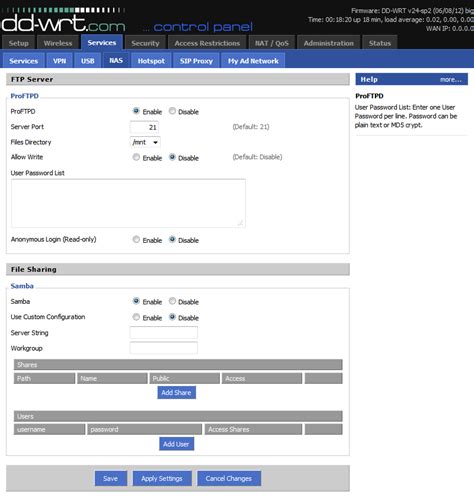 TechInfoDepot DD WRT Web Interface Map Services NAS TechInfoDepot