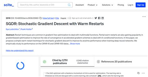 Sgdr Stochastic Gradient Descent With Warm Restarts