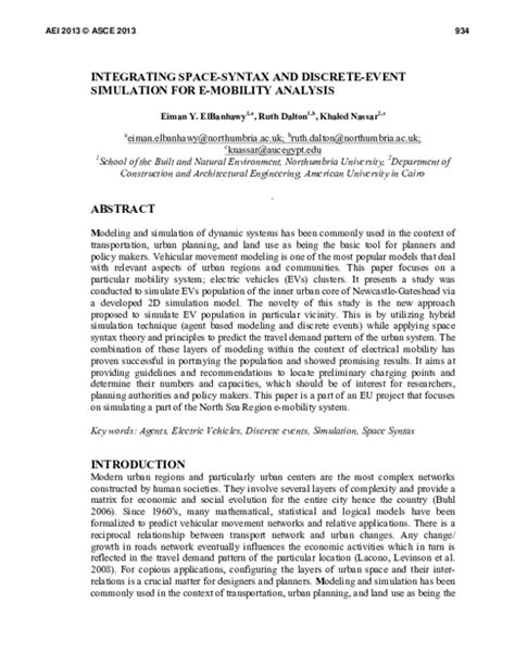 Pdf Integrating Space Syntax And Discrete Event Simulation For E
