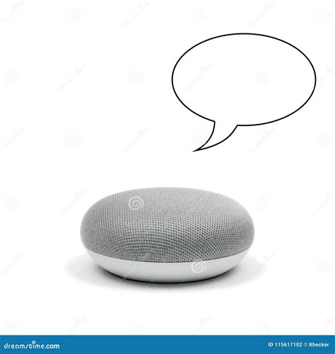 A Mini Smart Speaker With A Speech Bubble Stock Photo Image Of Device Personal