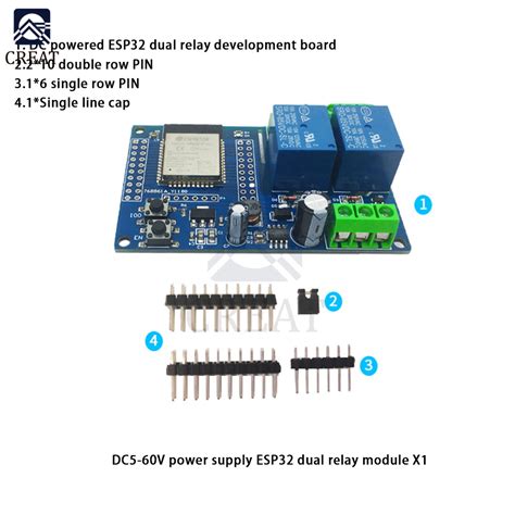 Placa Dezvoltare Cu 2 Relee Incluse Esp32 Wroomer DC5 60V UART 4M Byte Flash Arhiva Okazii Ro
