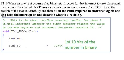 E26 When An Interrupt Occurs A Flag Bit Is Set In
