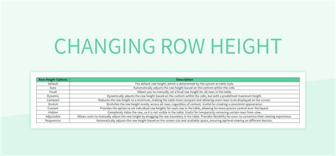 Changing Row Height Excel Template And Google Sheets File For Free