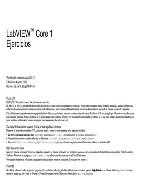 Labview Core 1 Exercises Spanish Pdf Pdf Point And Click