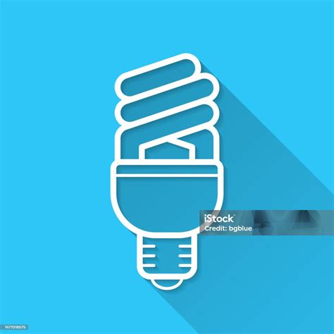 형광등 파란색 배경에 아이콘 긴 그림자가 있는 평면 디자인 3차원 형태에 대한 스톡 벡터 아트 및 기타 이미지 3차원 형태 개념 경제 Istock