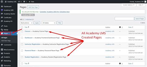 How To Setup Academy Lms Necessary Pages Academy Lms