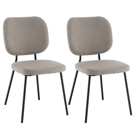Costway Modern Fabric Dining Chairs Set Of 2 Kitchen Armless Accent