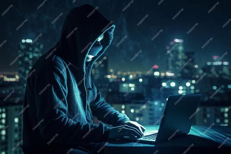 Premium Photo Digital Criminal Hacking Urban Setting