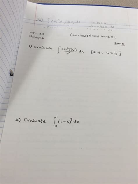 solved evaluate integral sec 2 1 x x 2 dx evaluate