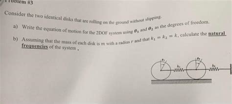 Solved Consider The Two Identical Disks That Are Rolling On