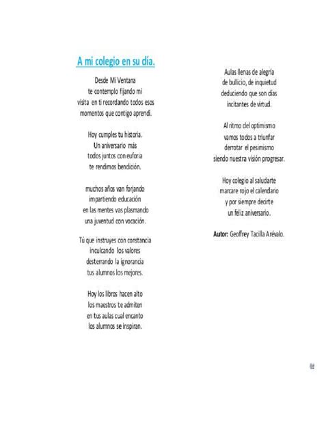 Poema Del Colegio Pdf