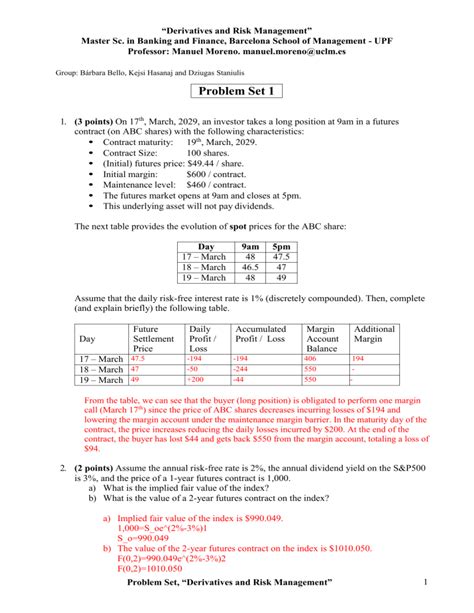 derivatives problem set