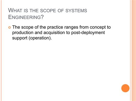 Introduction To Systems Engineering Pptx