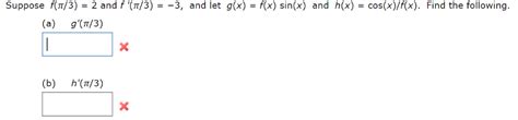 Solved Suppose f π and f π and let Chegg com