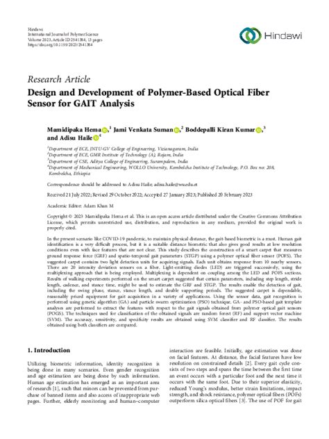 Pdf Design And Development Of Polymer Based Optical Fiber Sensor For