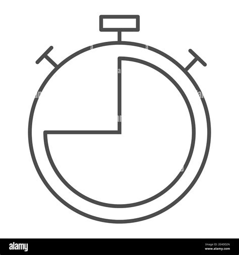 Stopwatch Thin Line Icon Timer Time Vector Illustration Isolated On White Chronometer Outline