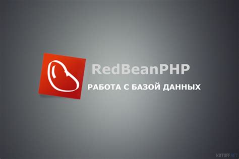 Работа с базой данных [phpmyadmin] через Redbeanphp
