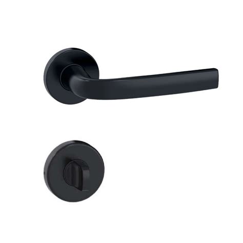 Poignées De Porte Sur Rosaces Rondes Logio Finition Noir Mat Onyx