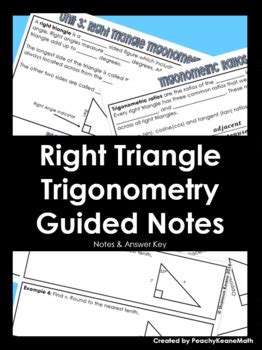 Right Triangle Trigonometry Unit Guided Notes By PeachyKeaneMath